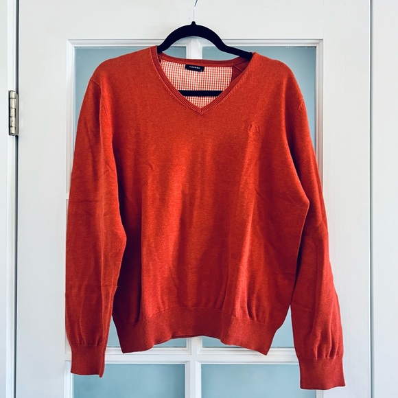 Lavard | Sweaters | Lavard Cotton Rust Orange Sweater With Arm Patches ...